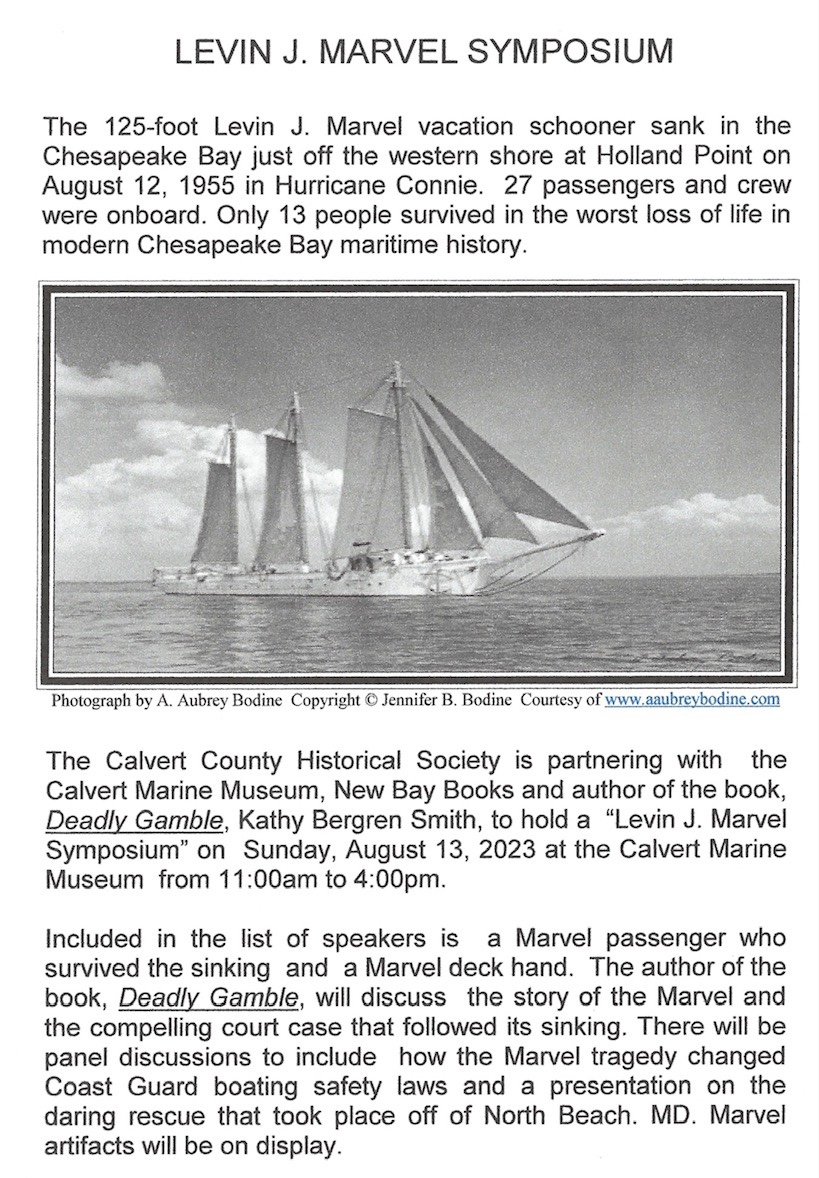 EXPERTS, EYEWITNESSES, SURVIVORS TO GATHER AT cALVERT MARINE MUSEUM ...
